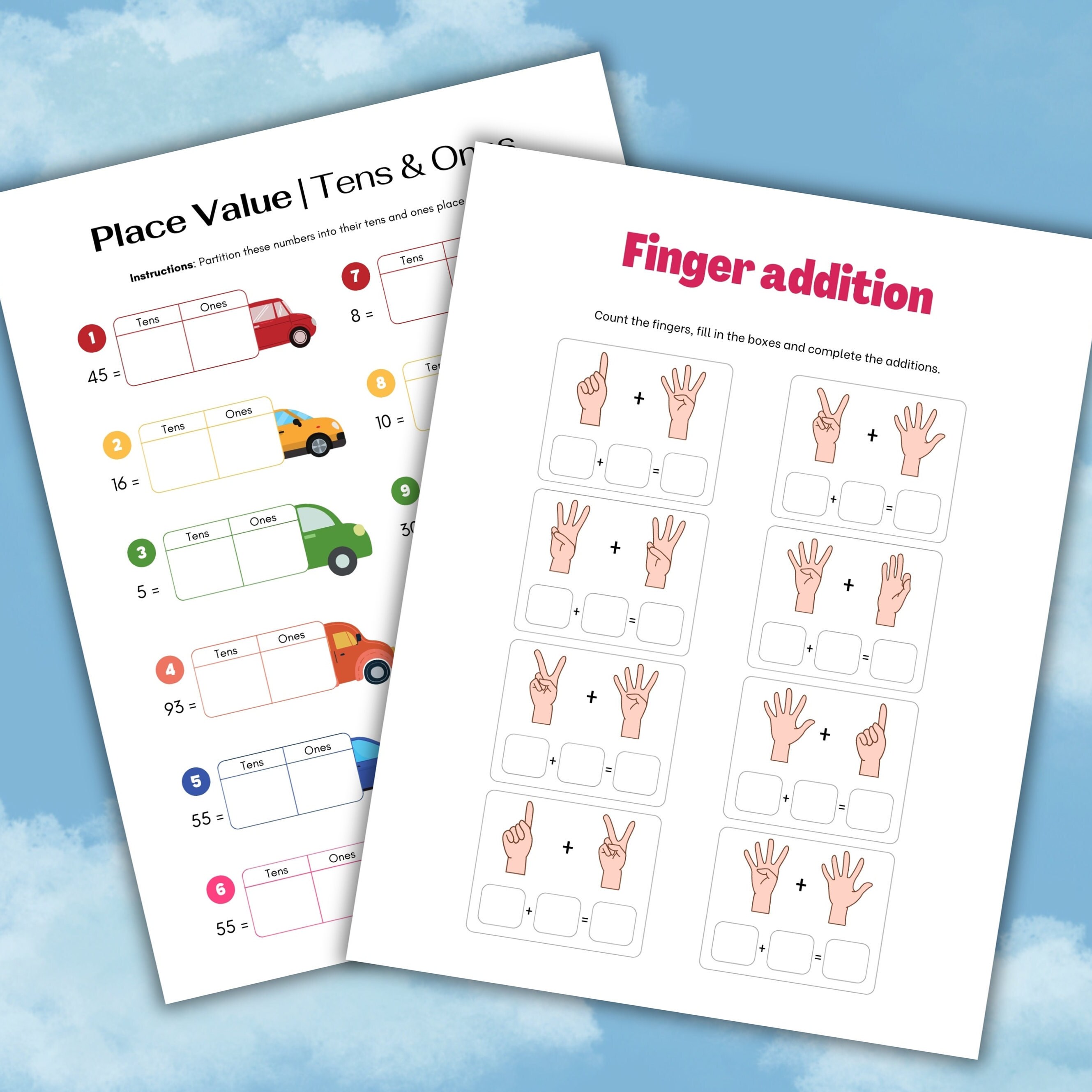 Printable Math Activity Book for Kids, Children Handwriting Pages ...