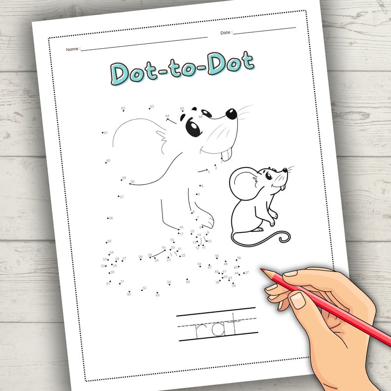 99 Pages Animal Dot-to-dot Coloring for Kids, Printable Coloring Book ...