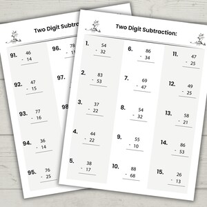 40 Pages Math Activity Workbook, Printable Addition Subtraction ...