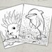 50 Grayscale Sea Animals Coloring Pages, Printable Under the Sea ...
