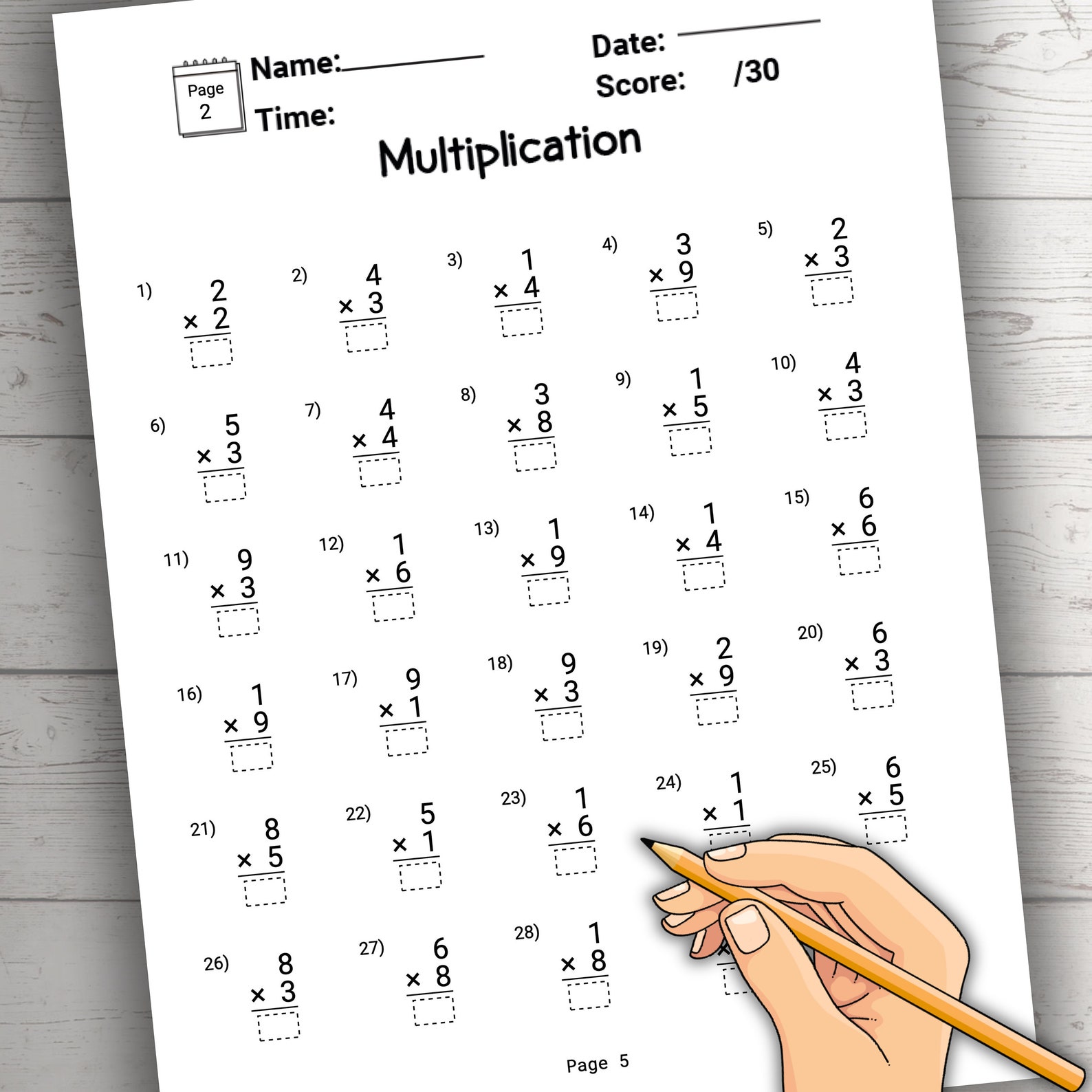 102 Pages Timed Multiplication Math Worksheet,printable 2nd Grade Math ...