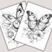 50 Grayscale Butterfly Coloring Pages, Printable Blooming Coloring Book ...