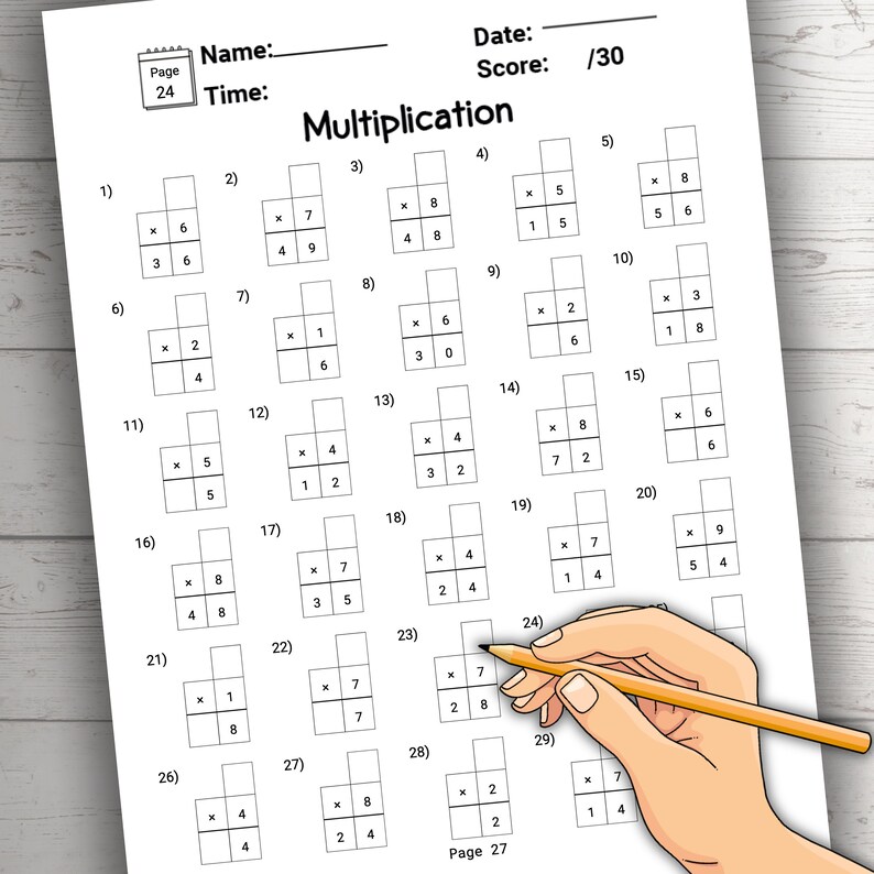 102 Pages Timed Multiplication Math Worksheet,printable 2nd Grade Math ...