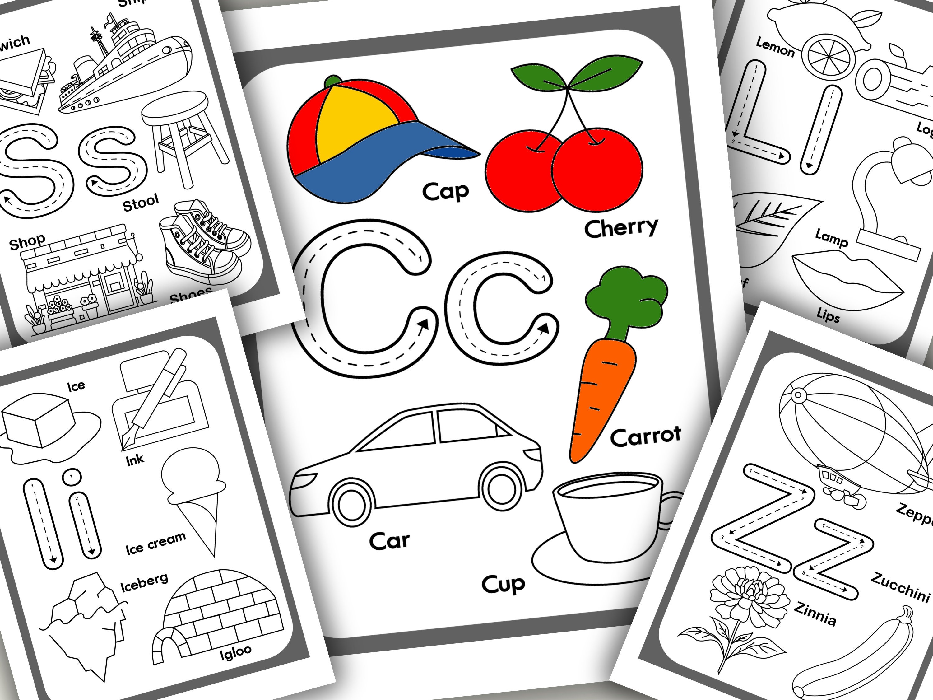 26 ABC Tracing Coloring Pages, Alphabet Coloring Sheets, Printable ...