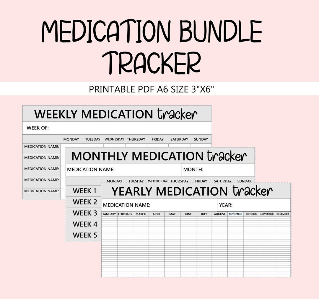 Medication Tracker Medication Bundle Tracker. Health Tracker. Weekly ...