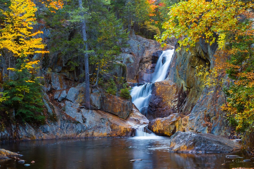 Landscape Scene of Smalls Falls in Western Maine. Photograph Printed on ...