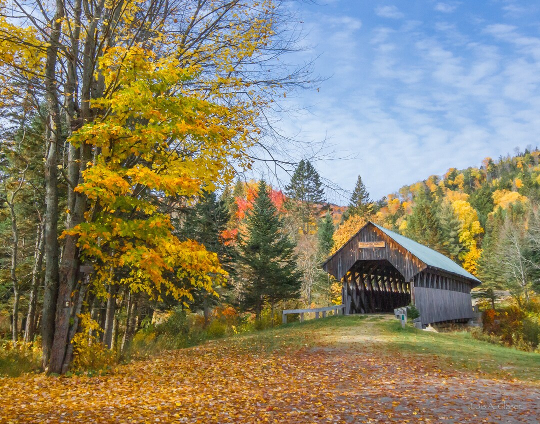 Autumn at Bennett Bridge, Maine - Etsy