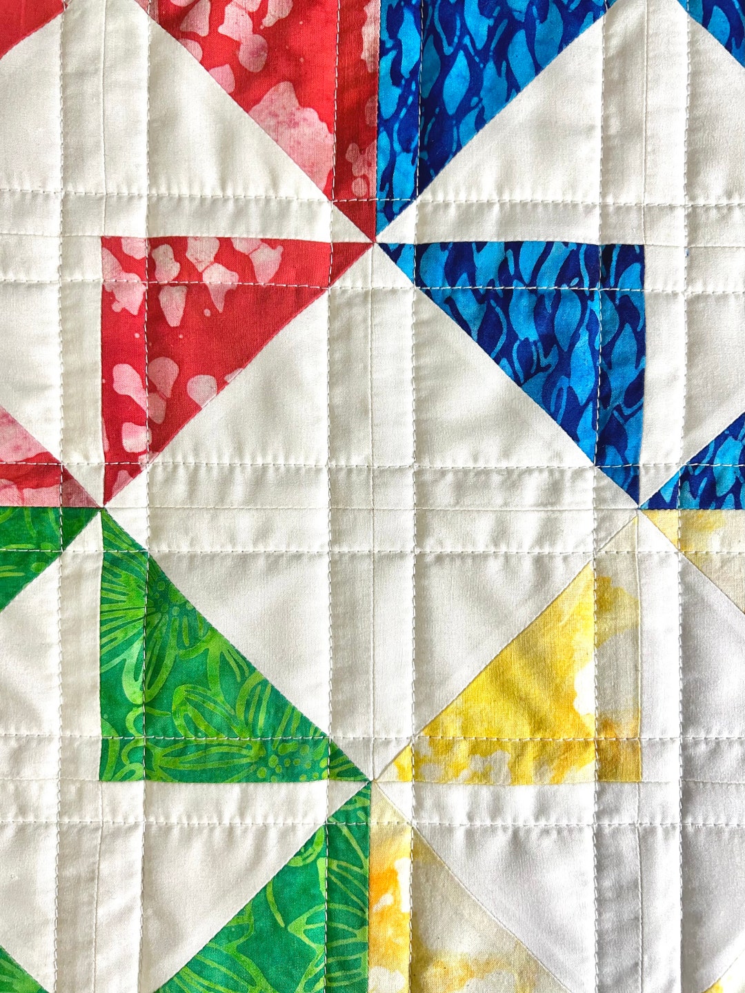 Eight-point Star Island Style Quilt Wall Art Piece, Batik, Handmade - Etsy