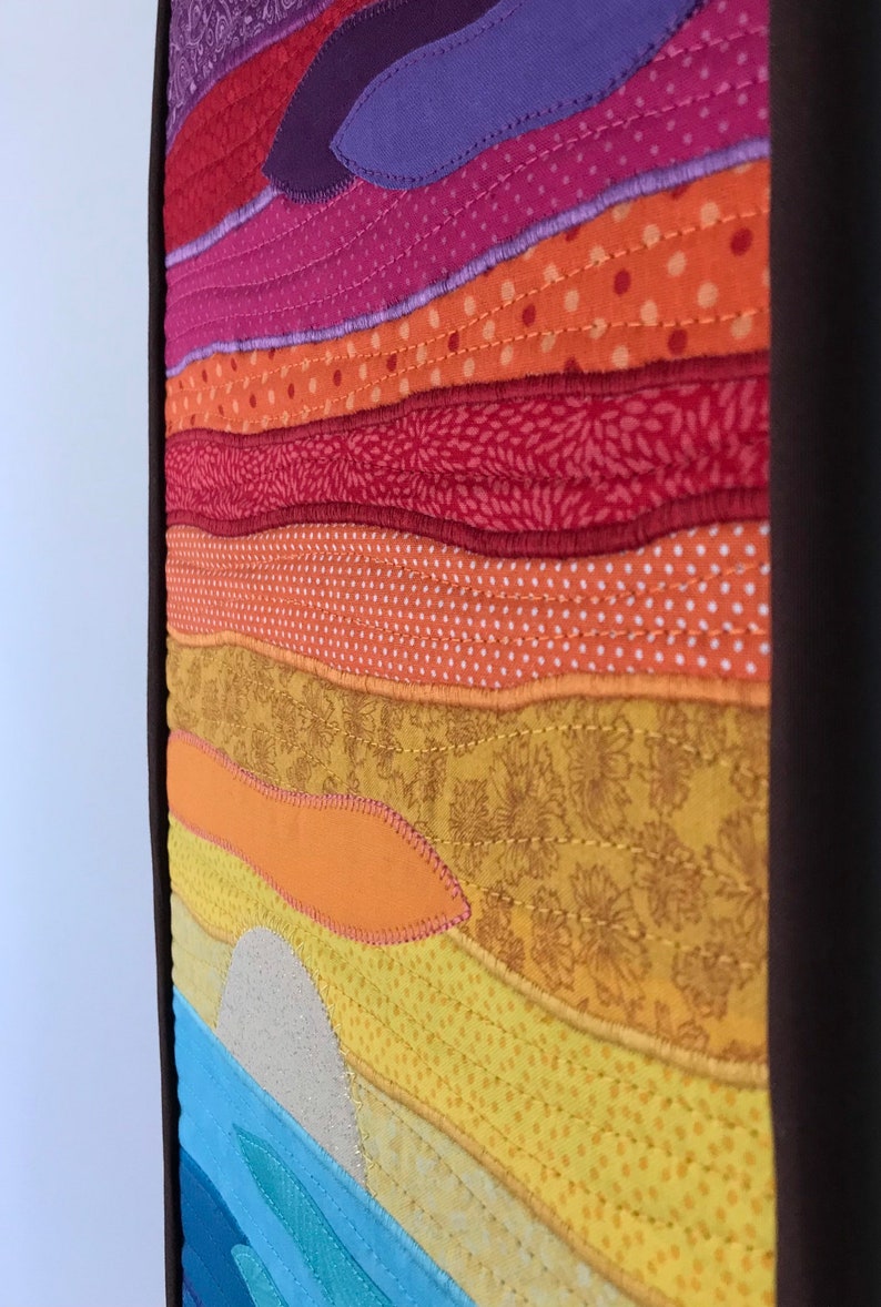 Ocean Sunrise Sunset Fiber Art Landscape Quilt, Applique Wall Art - Etsy