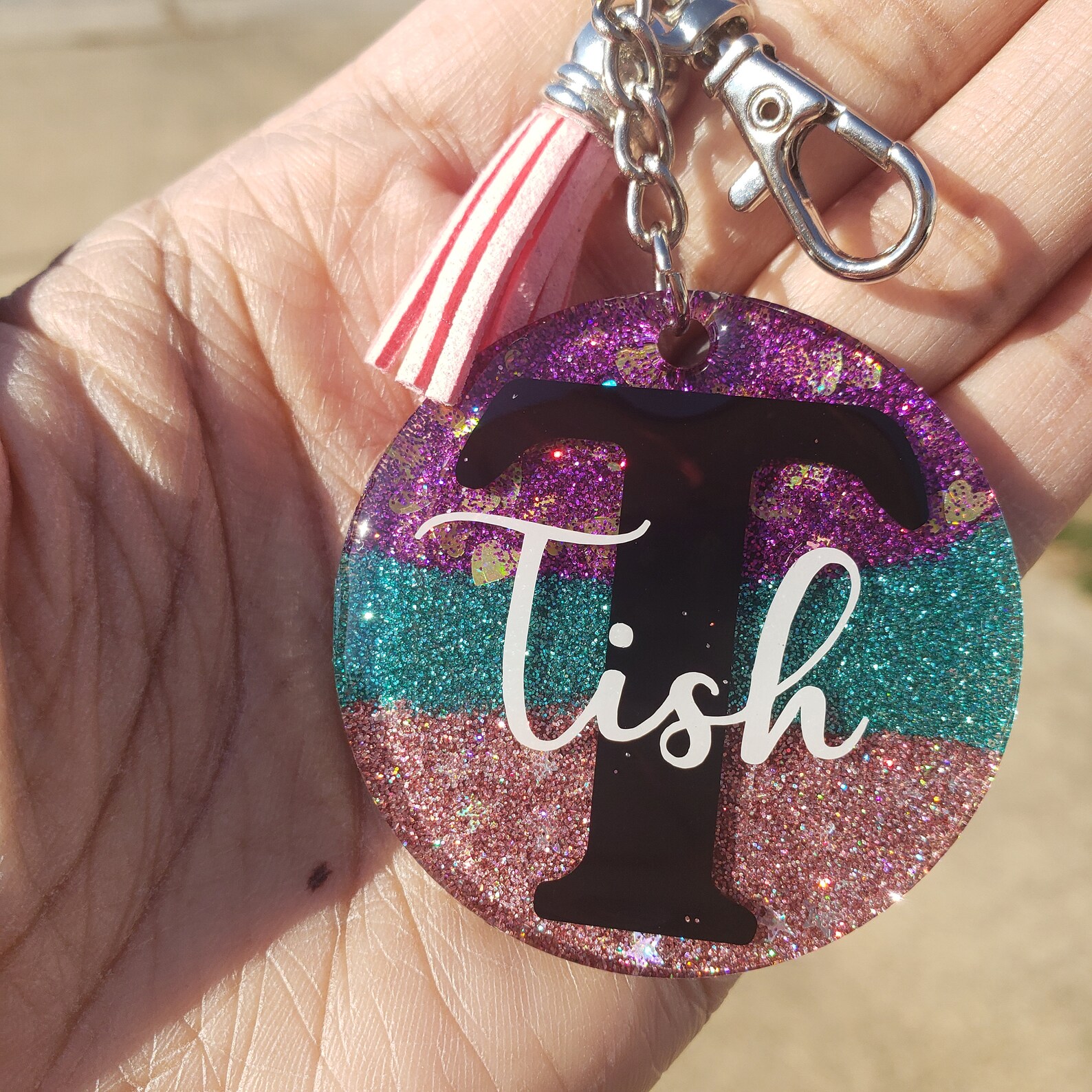 Personalized Acrylic Glitter Keychain - Etsy
