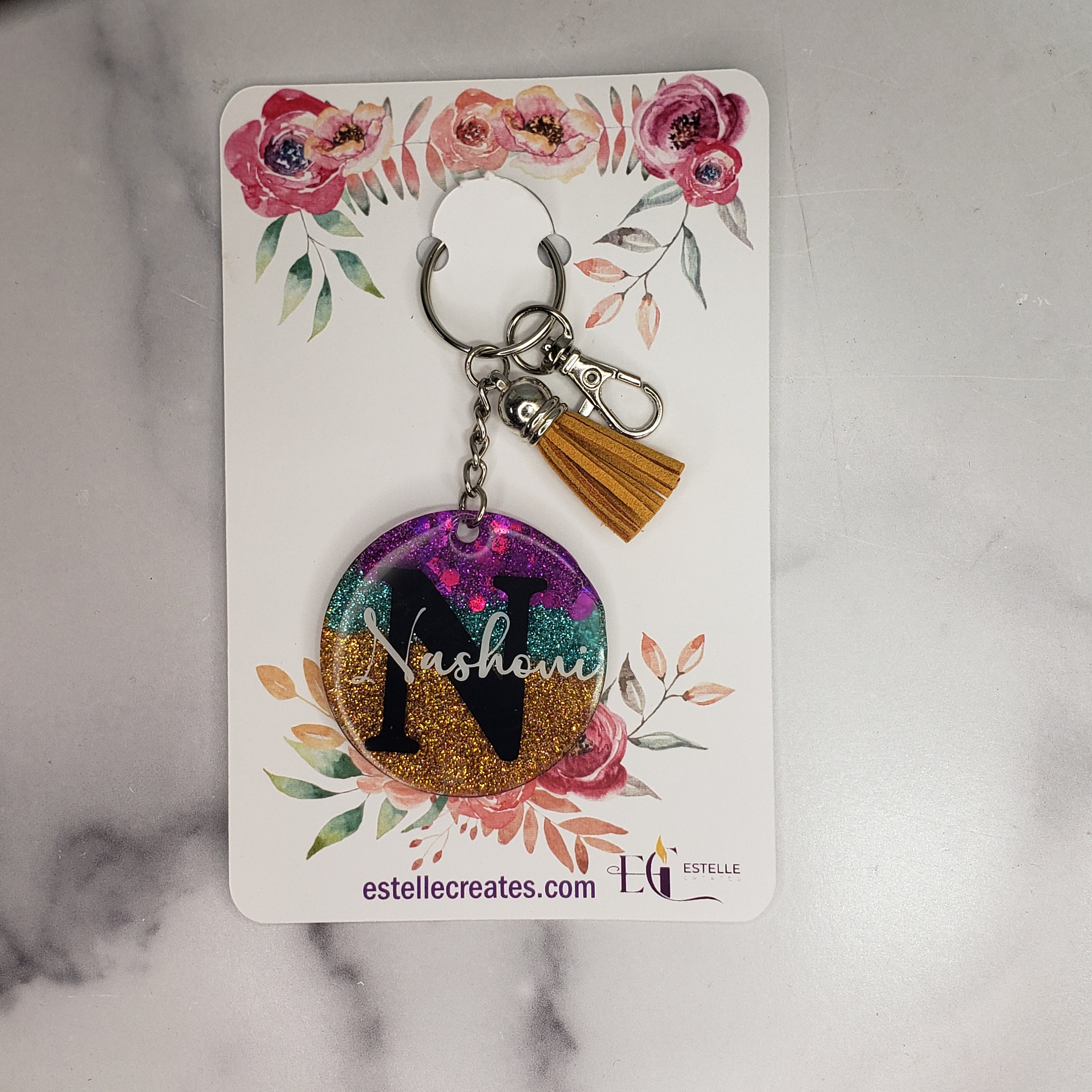 Personalized Acrylic Glitter Keychain - Etsy