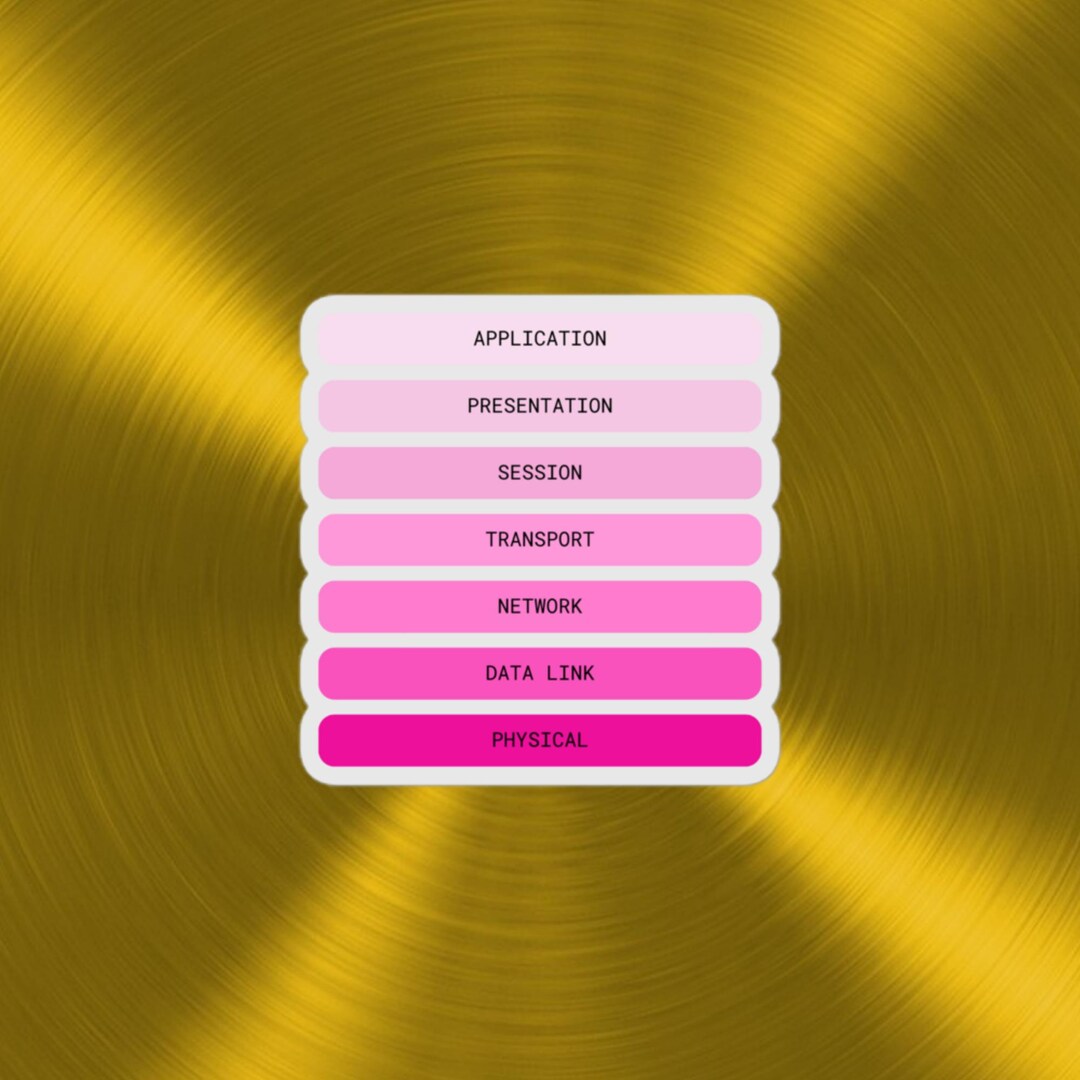 OSI Model Sticker - Pink Ombre - Etsy