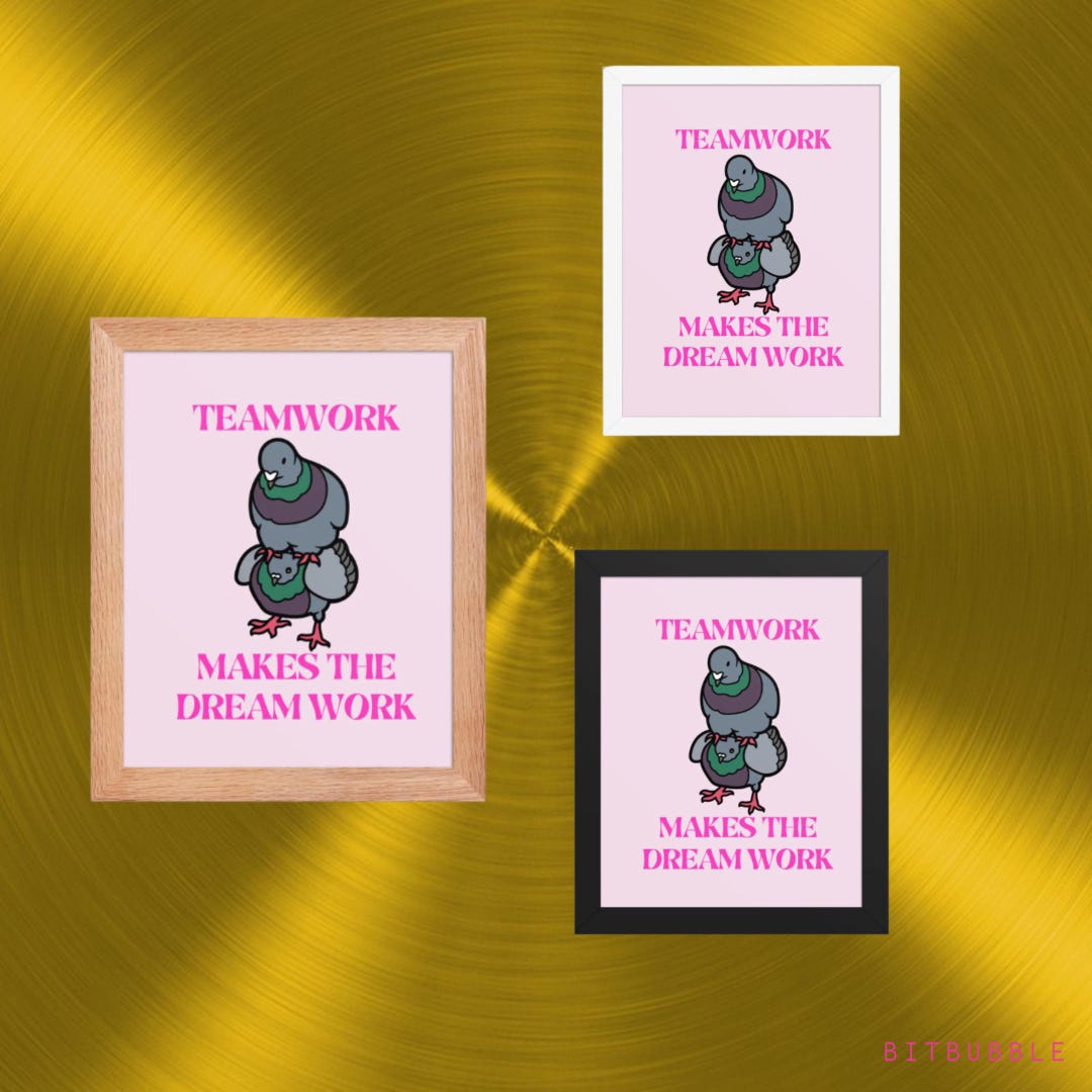Teamwork Makes the Dream Work Print - FRAMED - Etsy