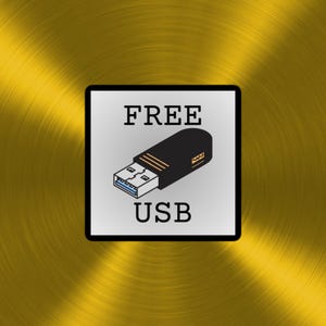 Free USB Sticker - Black Border - Etsy