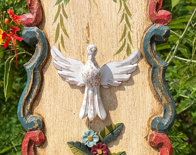 Holy Spirit of God 18x 81/2” Wall Trinity Dove Statue Wood,handmade ...