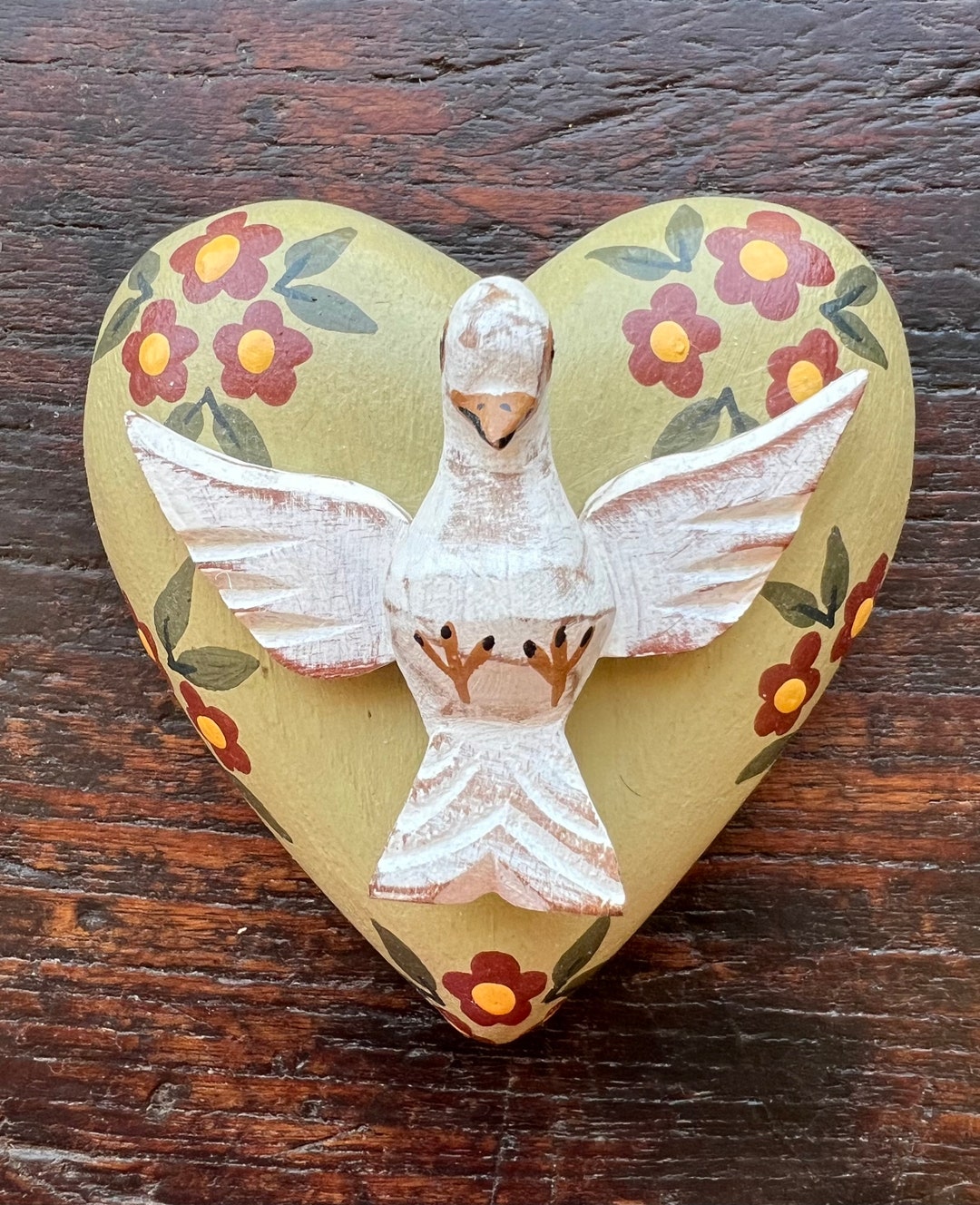 Holy Spirit Sacred Heart Wooden Plaque 3 1/2 Inches Wall Decor, Custom ...