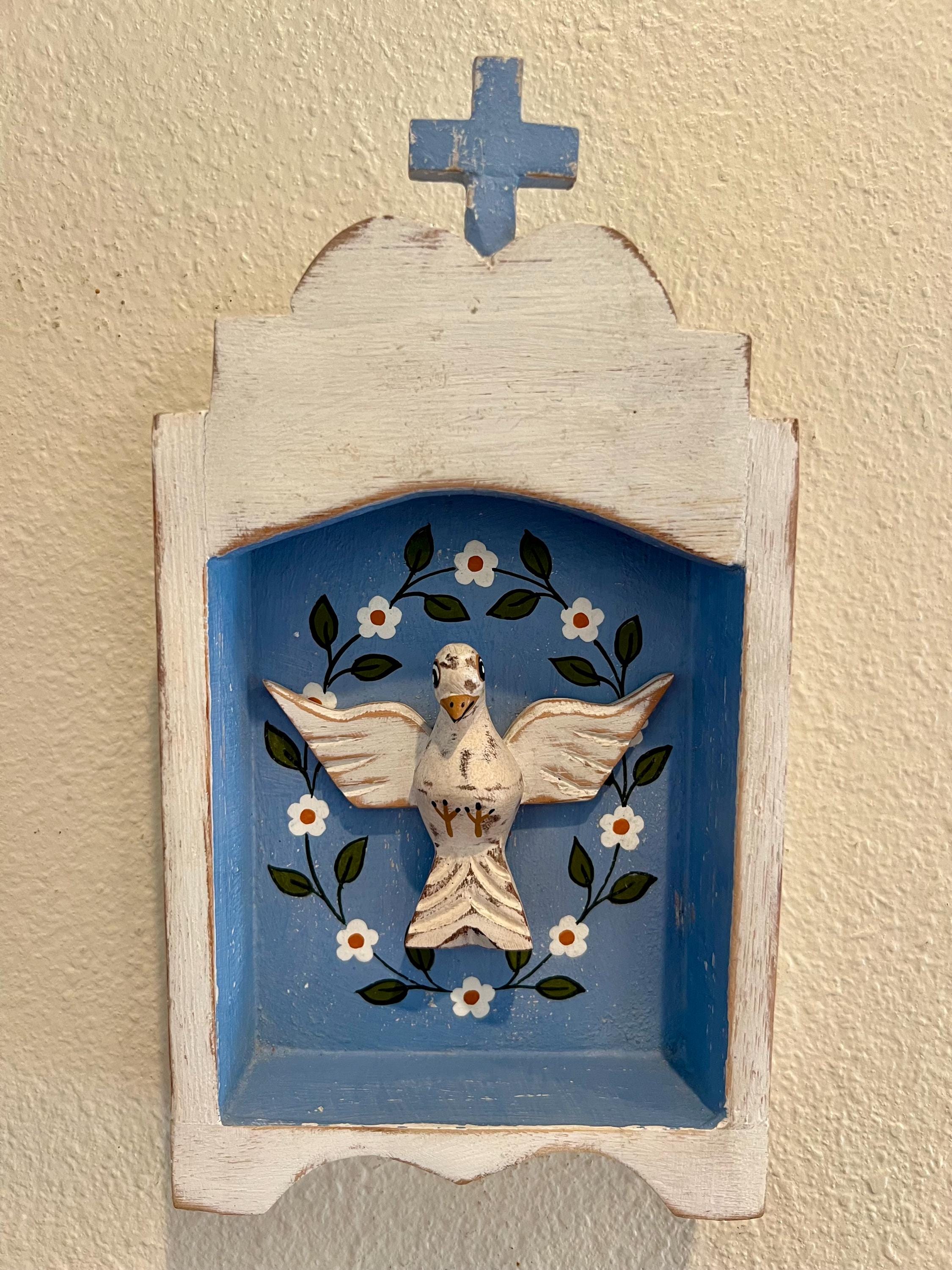 Handmade Wood Oratory Holy Spirit Wall Art Catholic Home Decor Hand ...