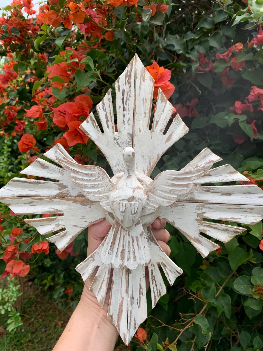 Holy Spirit of God 13"wall Trinity Dove Statue - Wood Plaque ...