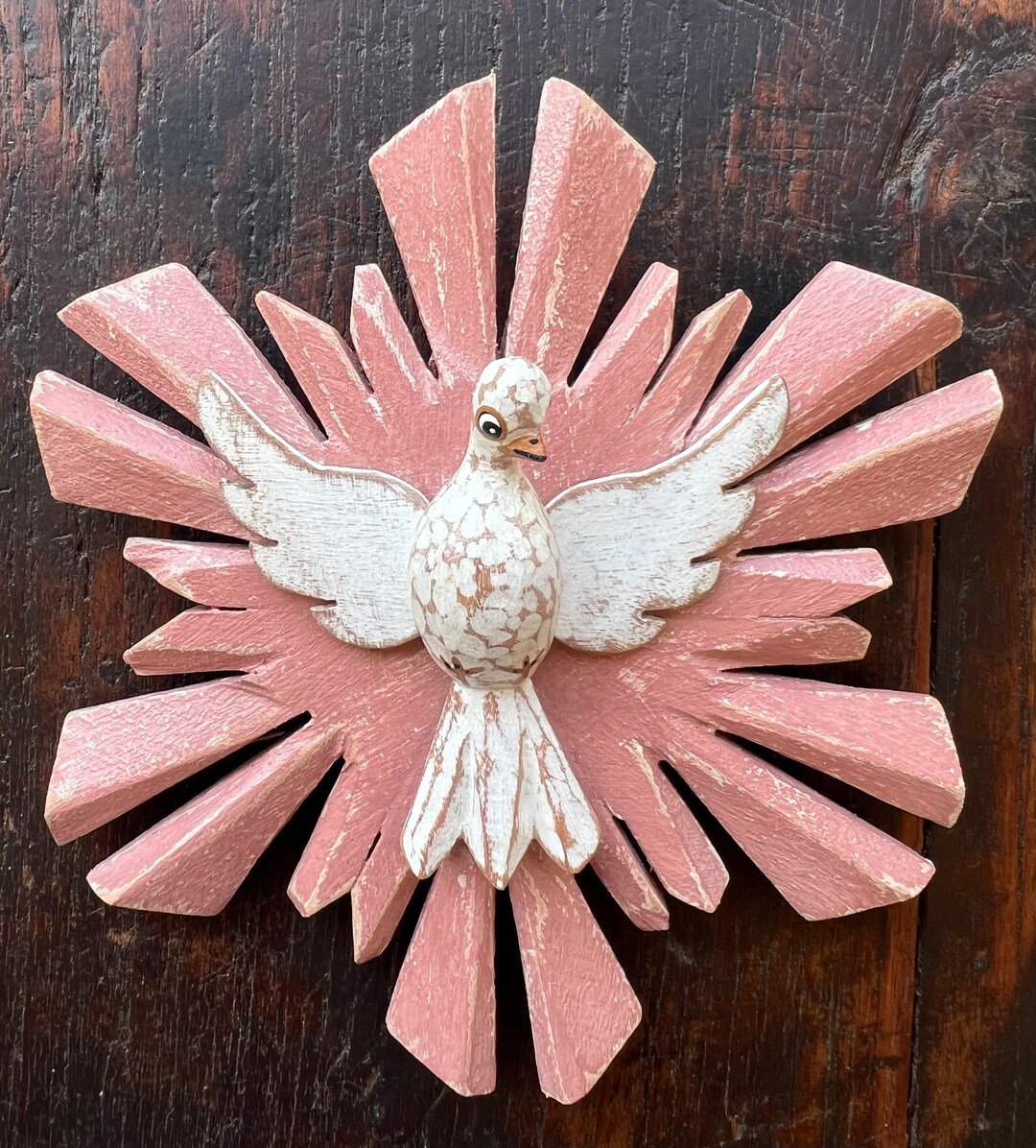 Holy Spirit Trinity Dove Wall Art 6” Hand Carved Religious Decor ...