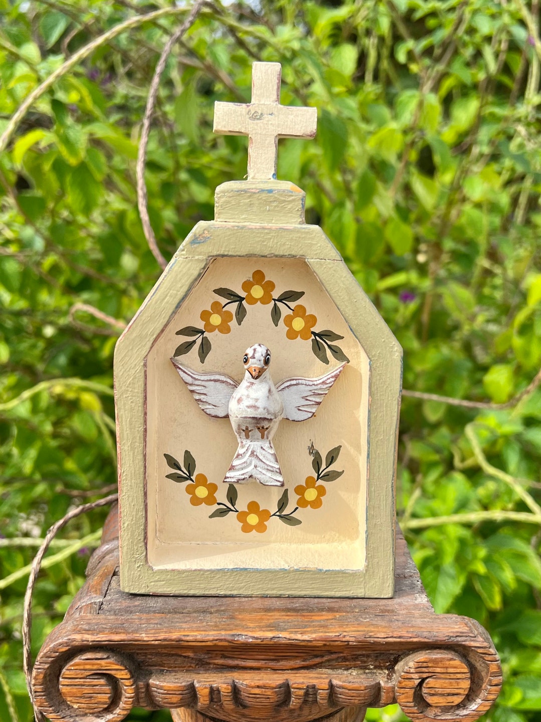 Oratory Wall Art Holy Spirit Handmade Gift Wood Art Shrine Nursery ...