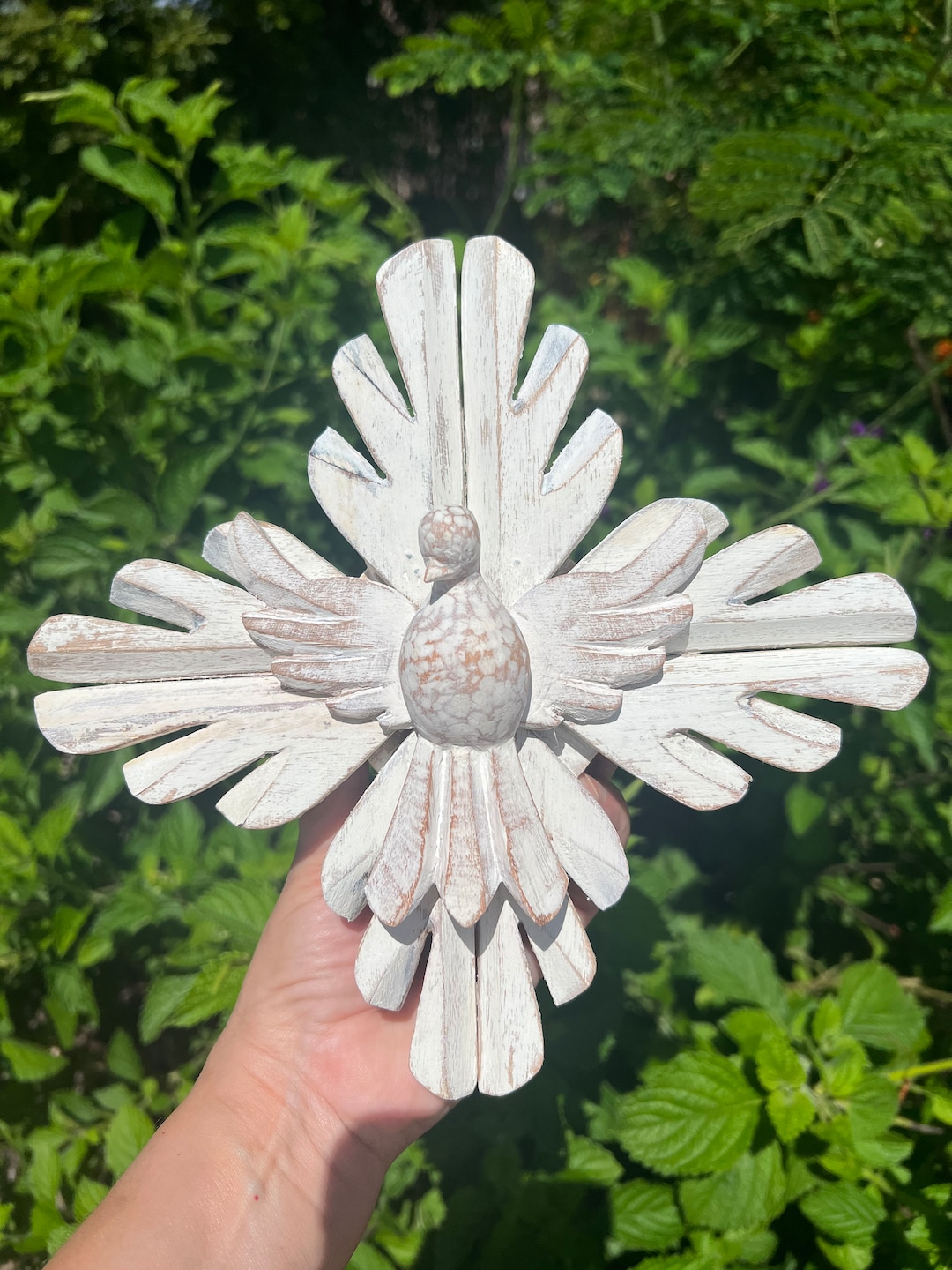 Holy Spirit of God 9" Wall Trinity Dove Statue. Wood 100% Handmade ...