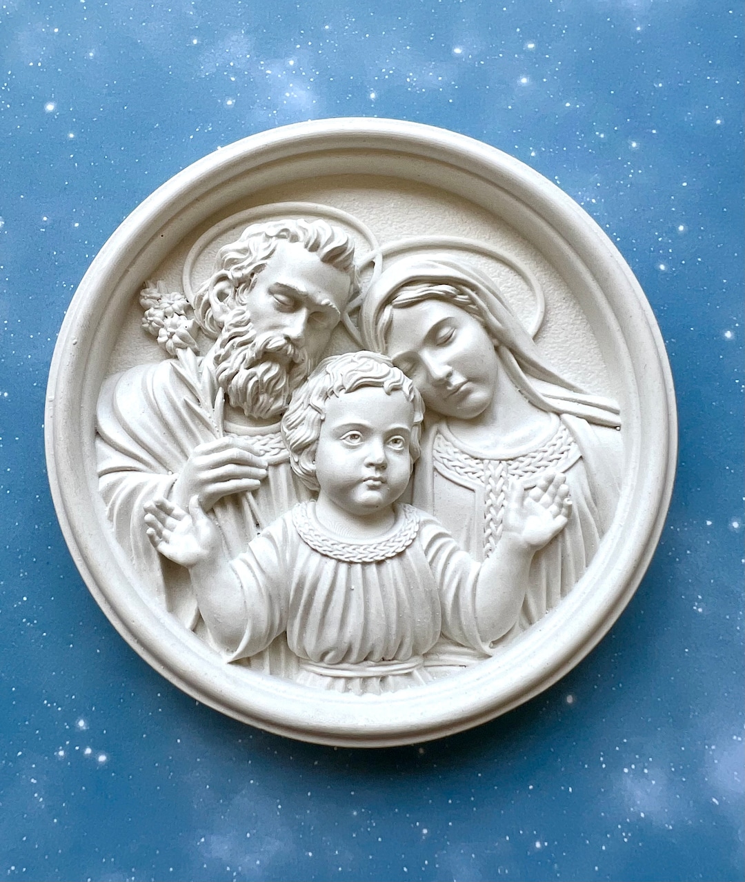 Handcrafted Holy Family Resin Plaque: Catholic Christmas Decor - Etsy