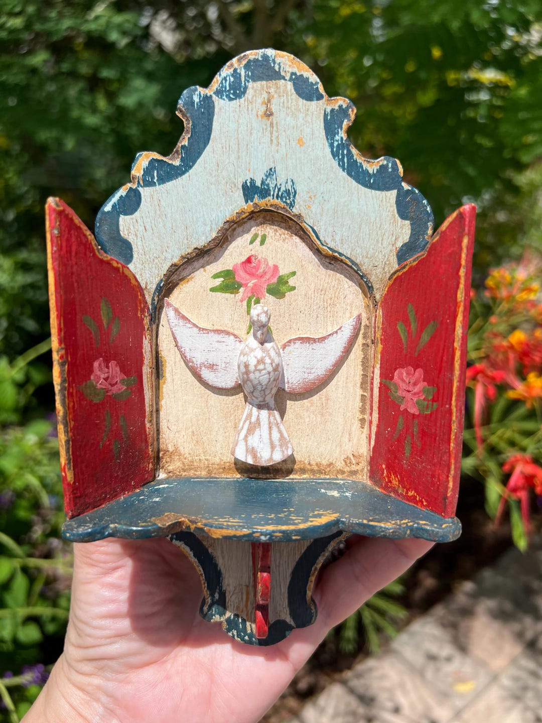 Oratory Wall Decor Holy Spirit Shrine Handmade Christian Art Baptism ...