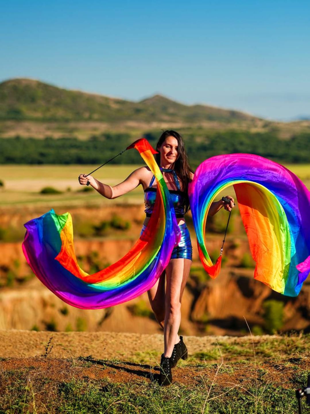 Flag Poi - Silk Veil Poi for Spinning Pair - Etsy