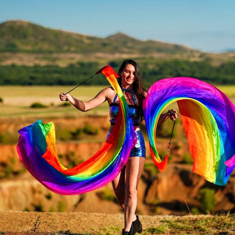 Rainbow Dance Veils - Etsy UK