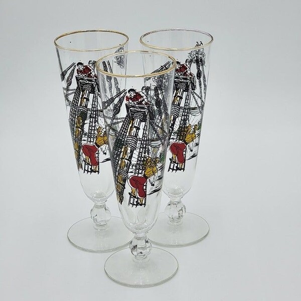 Gold Rimmed Pilsner Glasses - Etsy