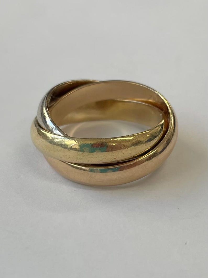 Cartier 18K Tri Color Rolling Ring - Etsy
