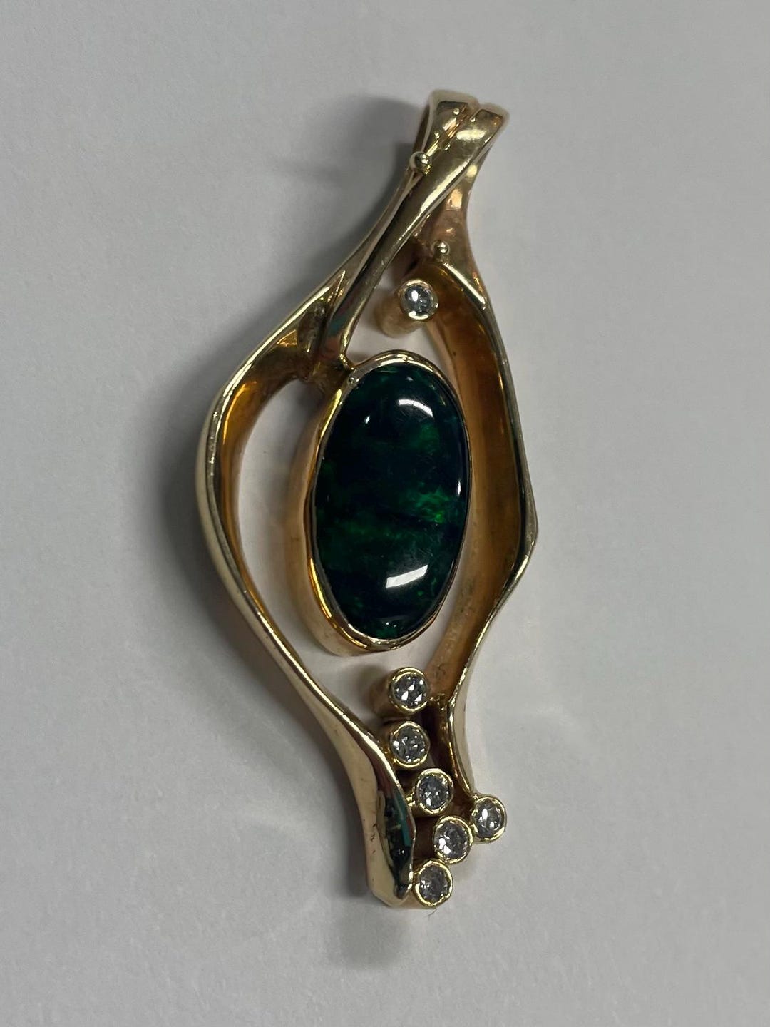 Richard Kimball 14K Gold Black Boulder Opal Pendant - Etsy