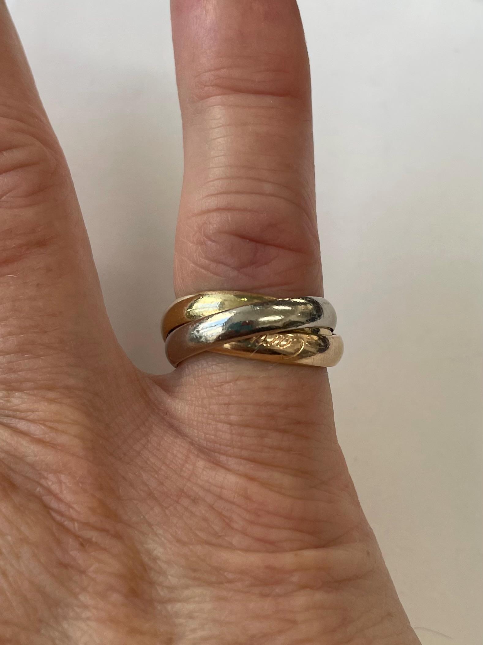 Cartier 18K Tri Color Rolling Ring - Etsy