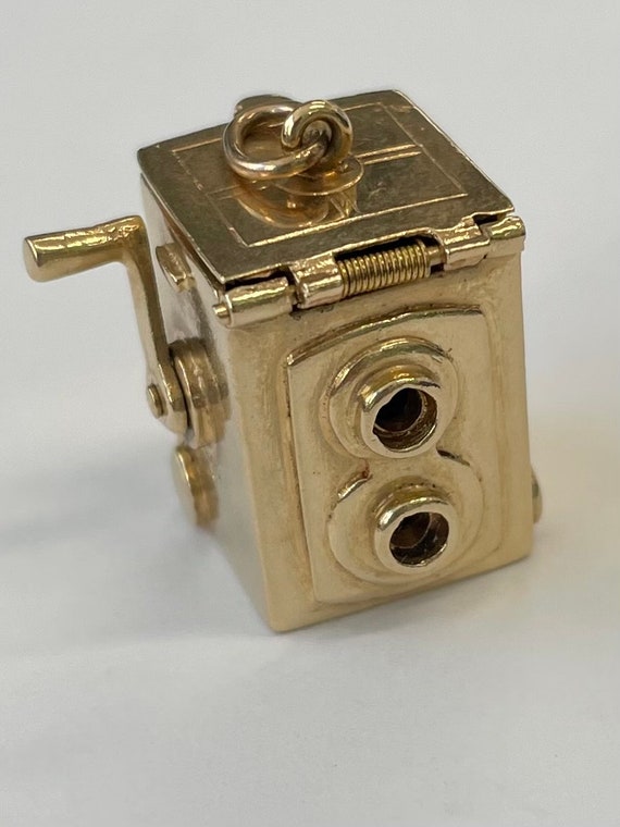gold camera charm camera - Gem