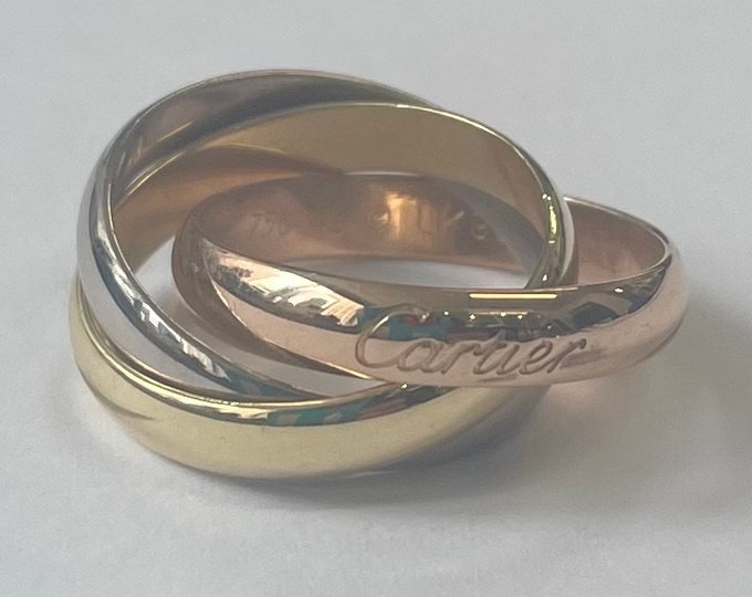 Cartier 18K Tri Color Three Band Rolling Ring - Etsy