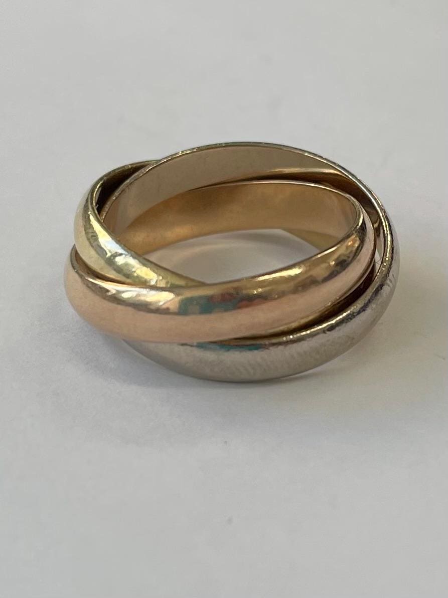Cartier 18K Tri Color Rolling Ring - Etsy
