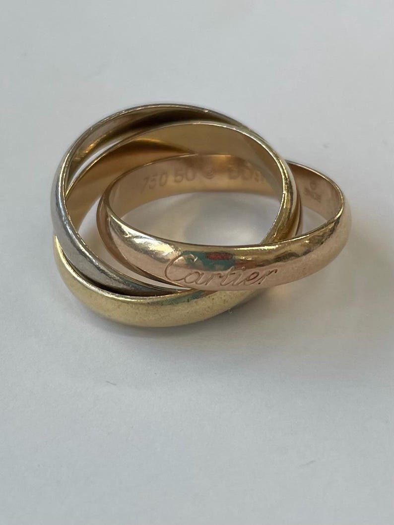 Cartier 18K Tri Color Rolling Ring - Etsy