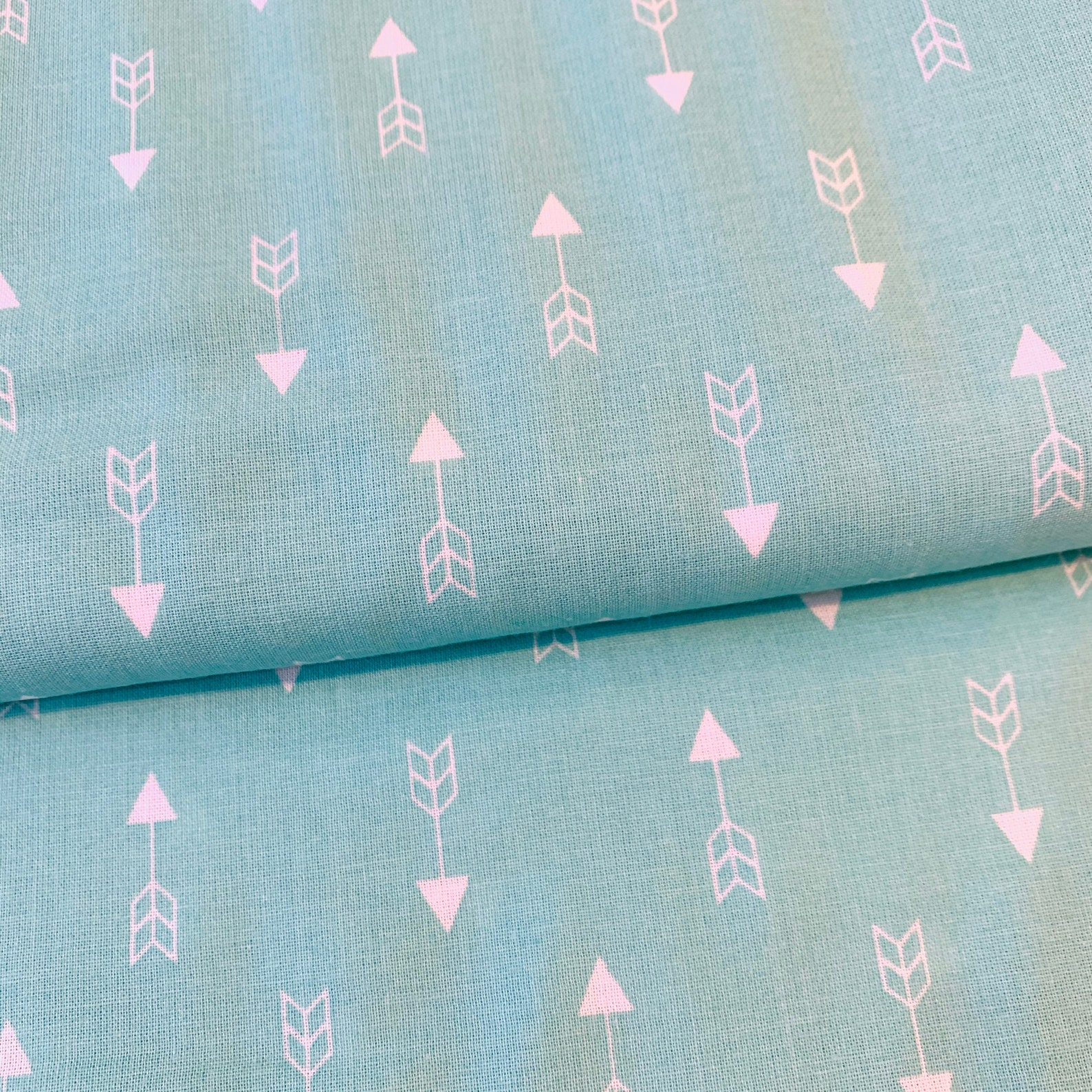 Mint and White Arrow Fabric Mint Arrow Fabric Trendy | Etsy
