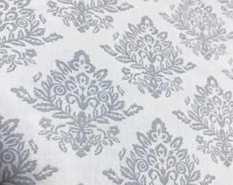 Gray Damask Fabric - Etsy