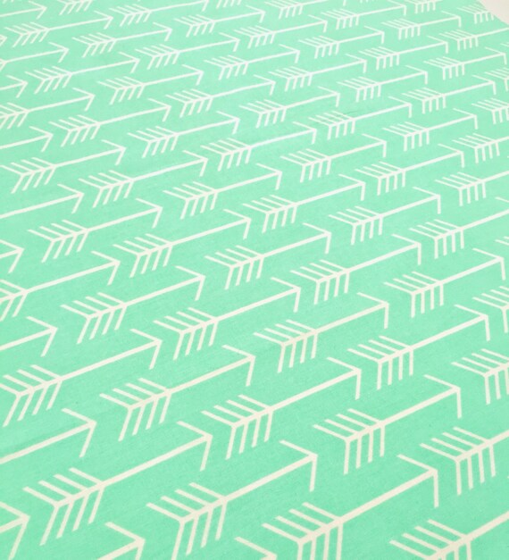 Mint Arrow Fabric Cool Mint Geo Arrow Fabric 100% Cotton | Etsy