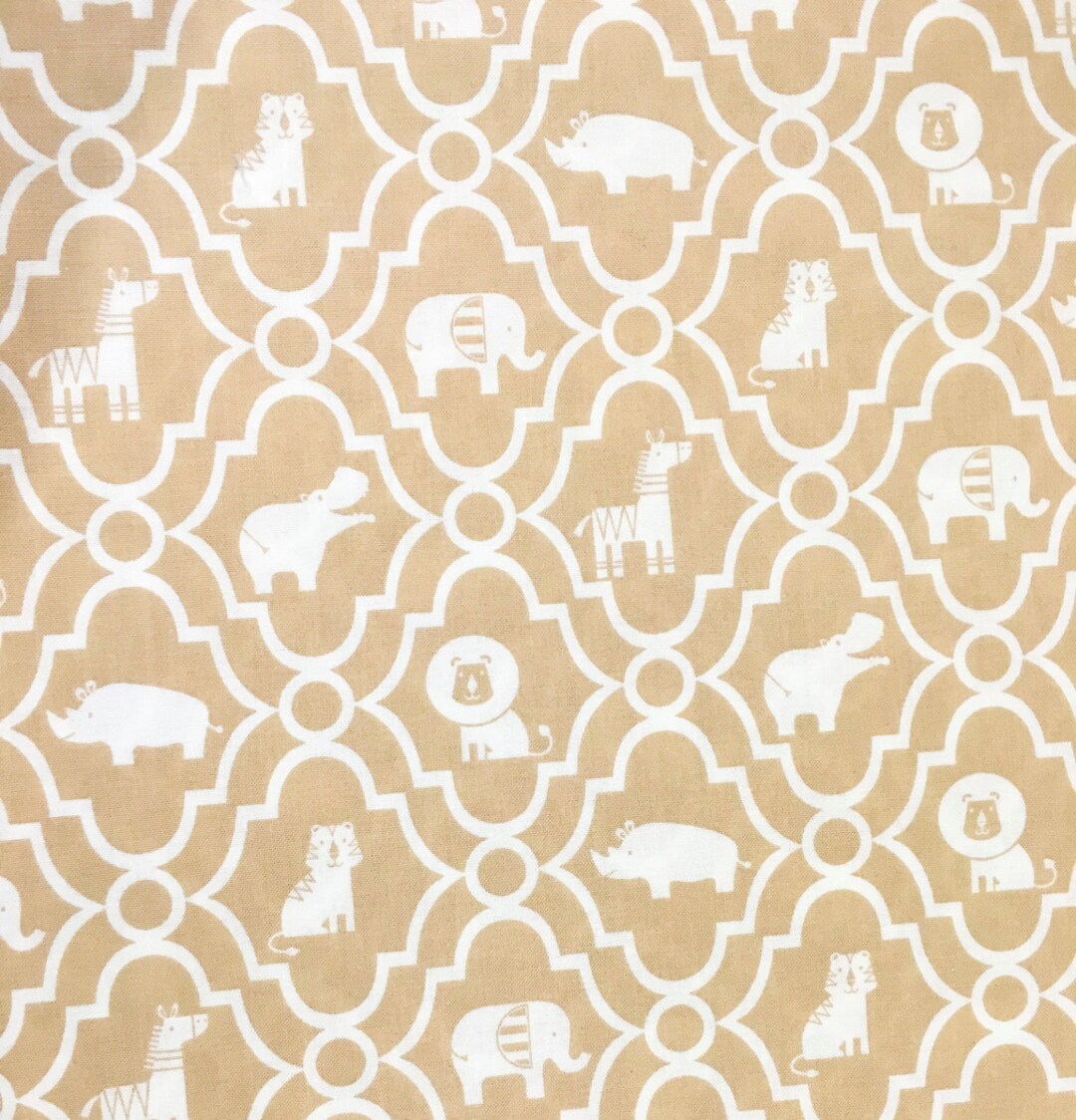 Animal Safari Fabric Zoo Organic Cotton Nursery Fabric With - Etsy