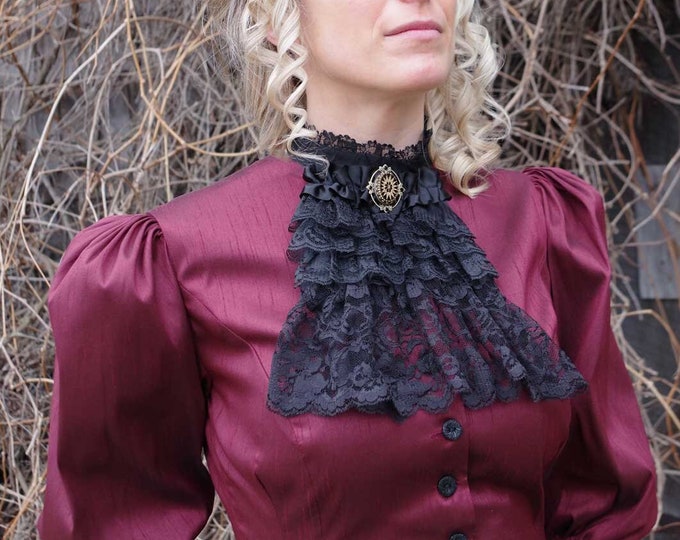 Black Satin Jabot - Etsy