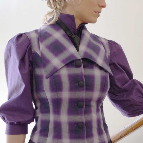 Clothilde Purple Plaid Edwardian Vest - Etsy