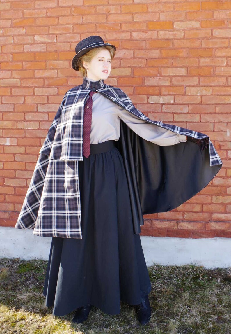 Fiona Plaid Two Tiered Cape - Etsy