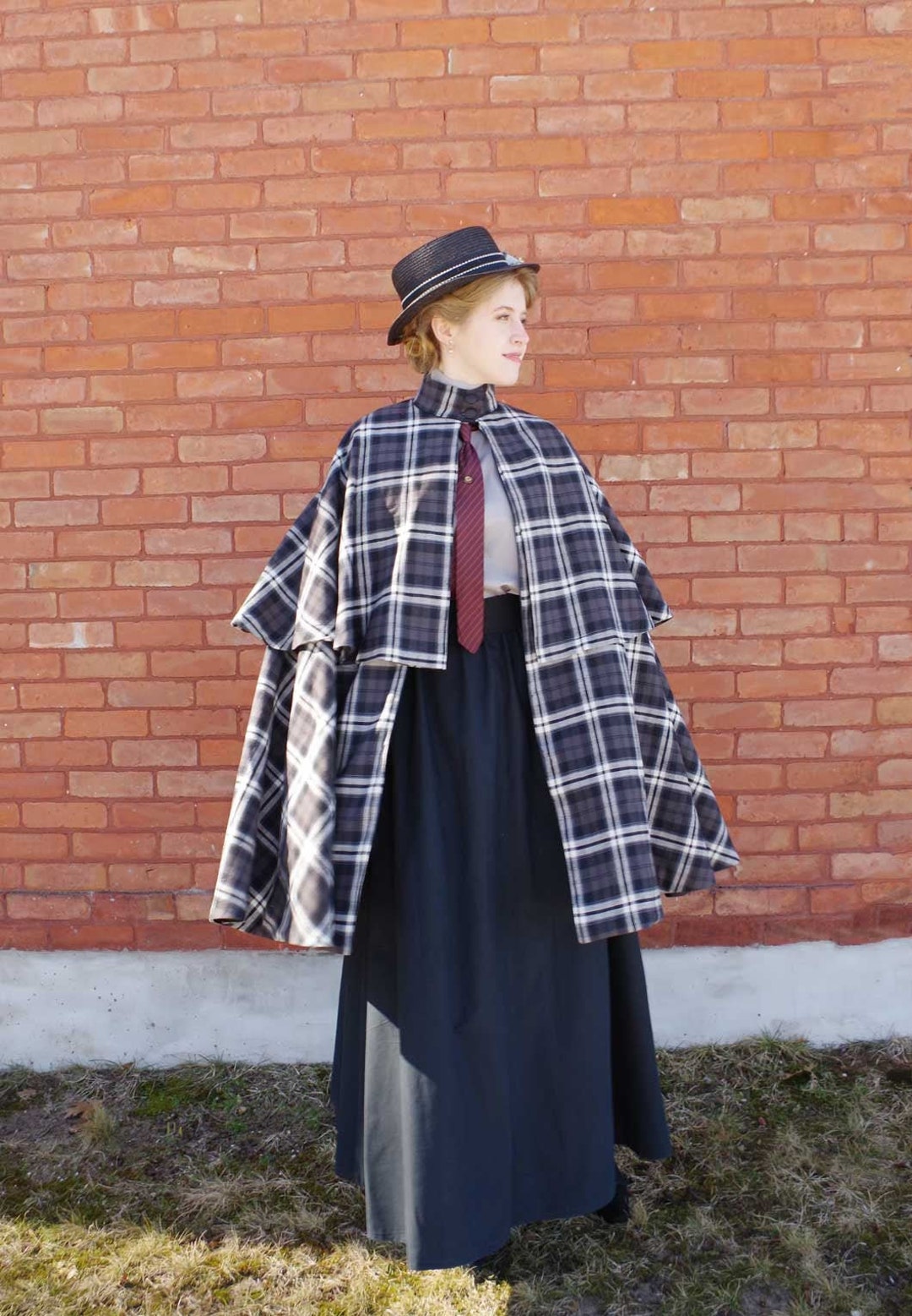 Fiona Plaid Two Tiered Cape - Etsy