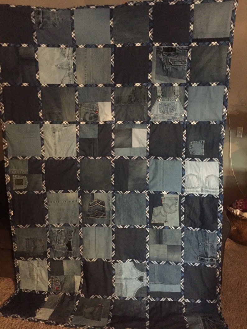 Denim Windowpane - Etsy