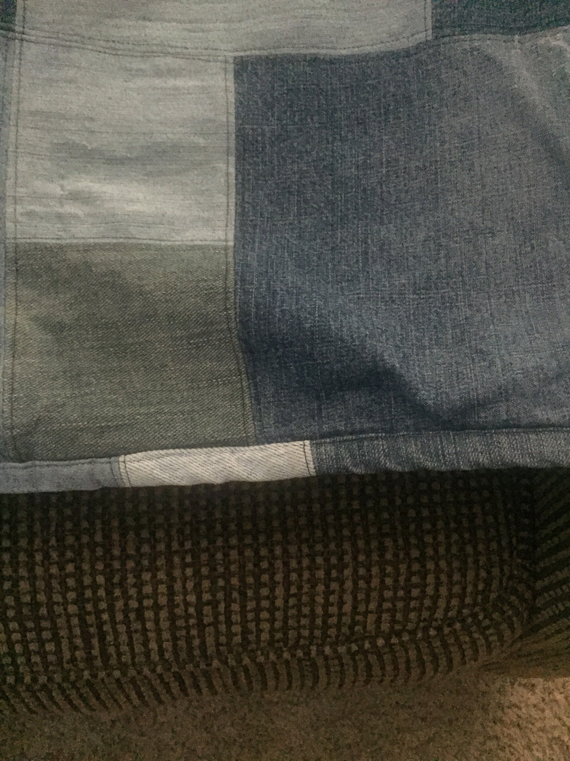 Traditional Mixed Squares Denim Quilt - Etsy