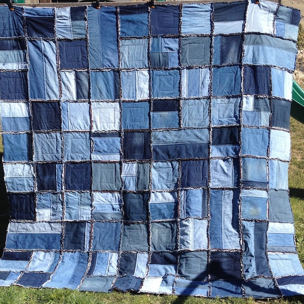 Denim Quilt - Etsy
