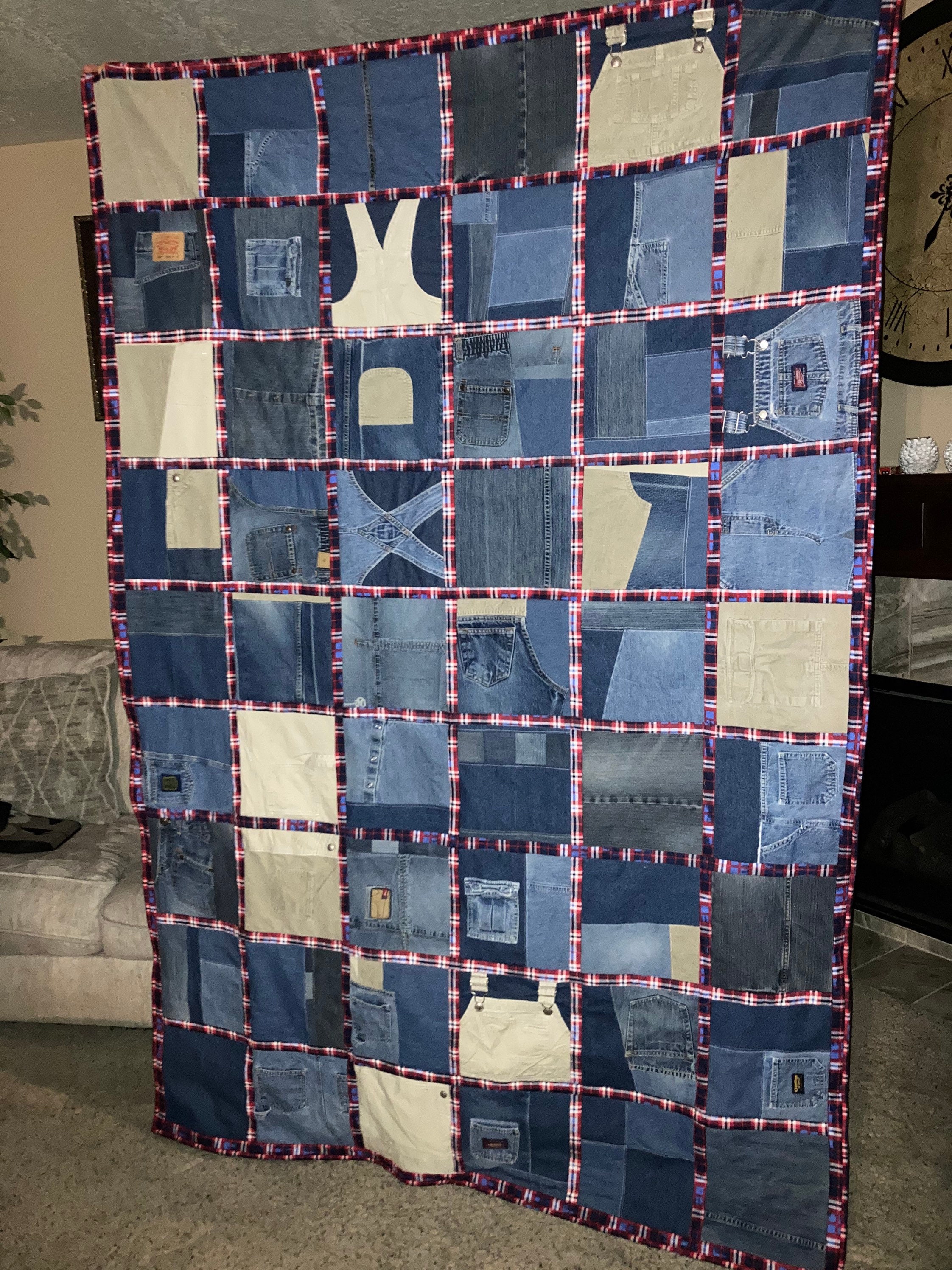 Denim Windowpane - Etsy