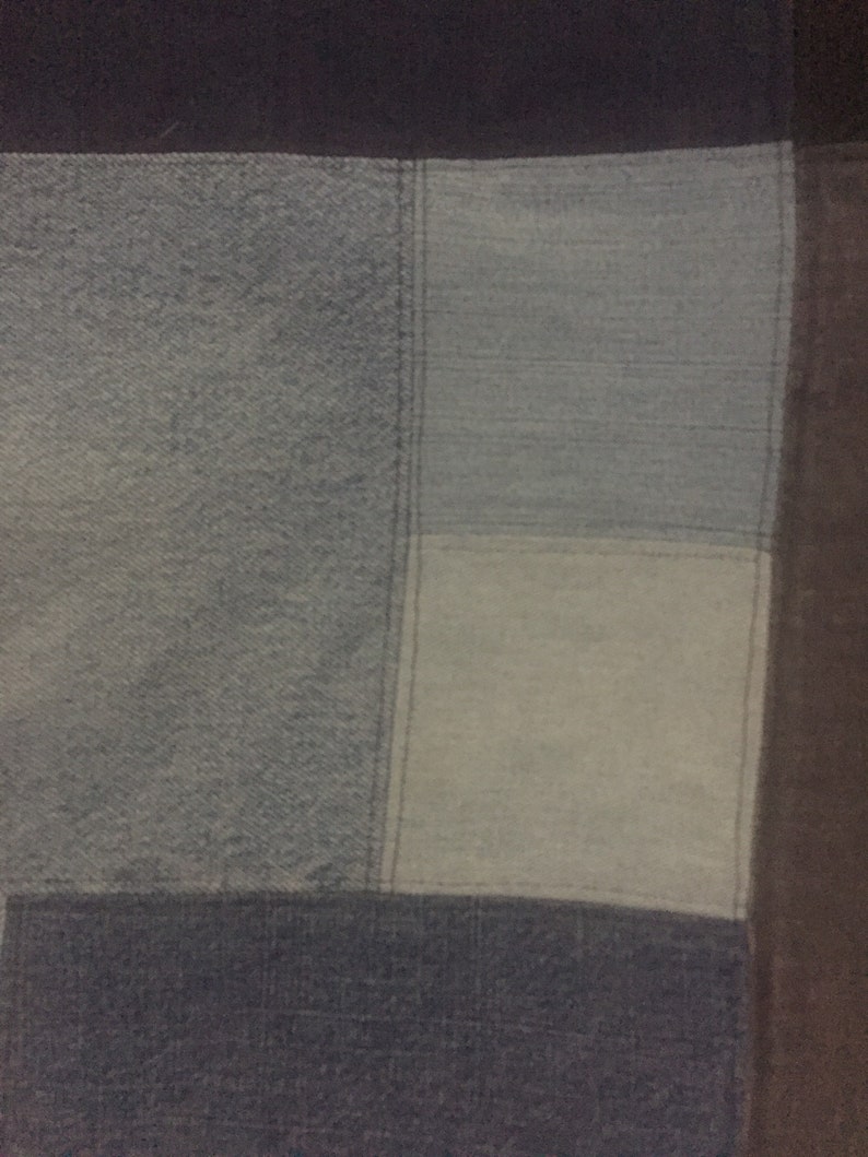 Traditional Mixed Squares Denim Quilt - Etsy